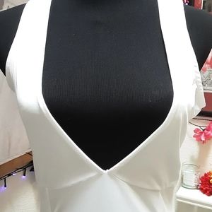 Amiclubwear | Dresses | White Sleeveless Double High Slit Maxi Dress ...